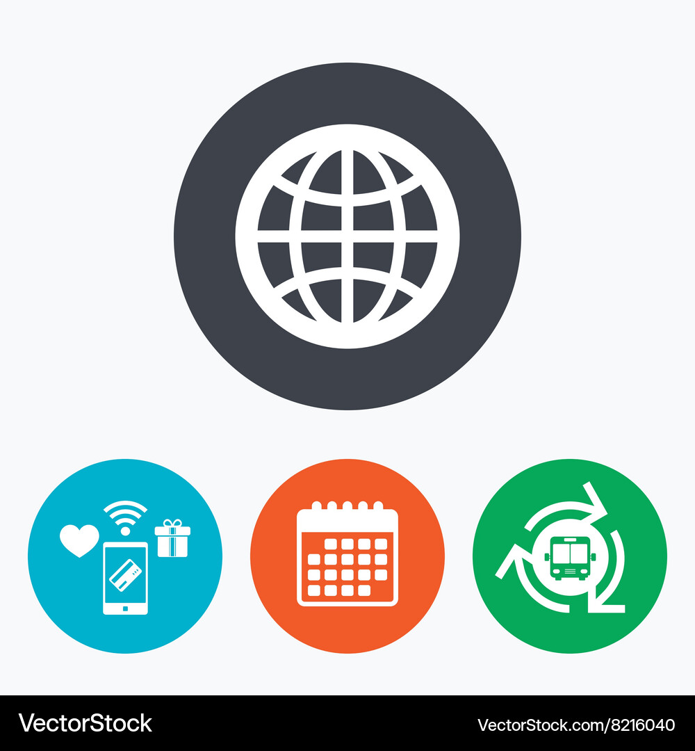 Globe sign icon world symbol Royalty Free Vector Image