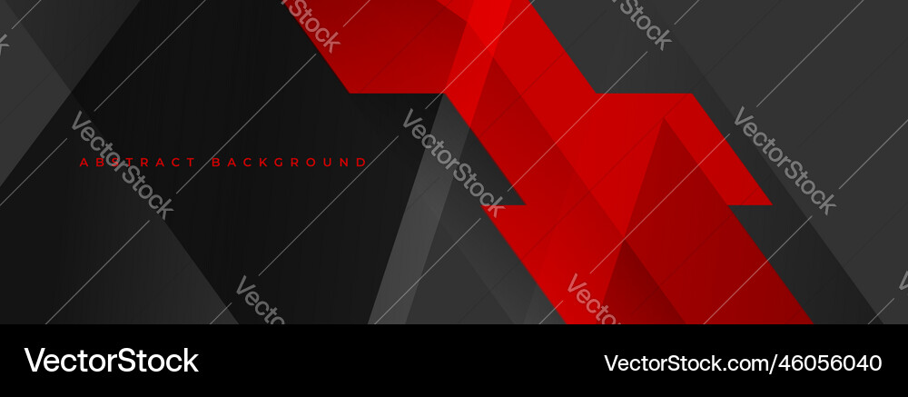 Grey and red modern abstract wide banner Vector Image