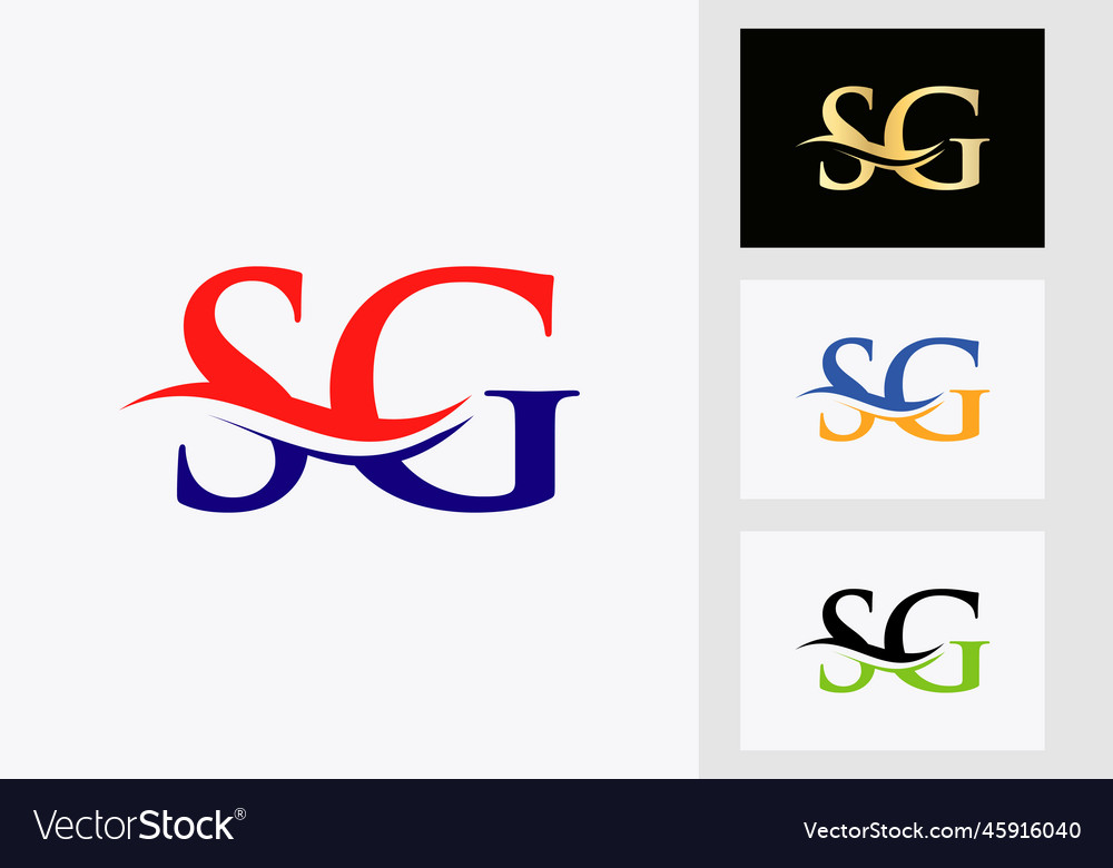 Initial monogram letter sg logo design sg Vector Image