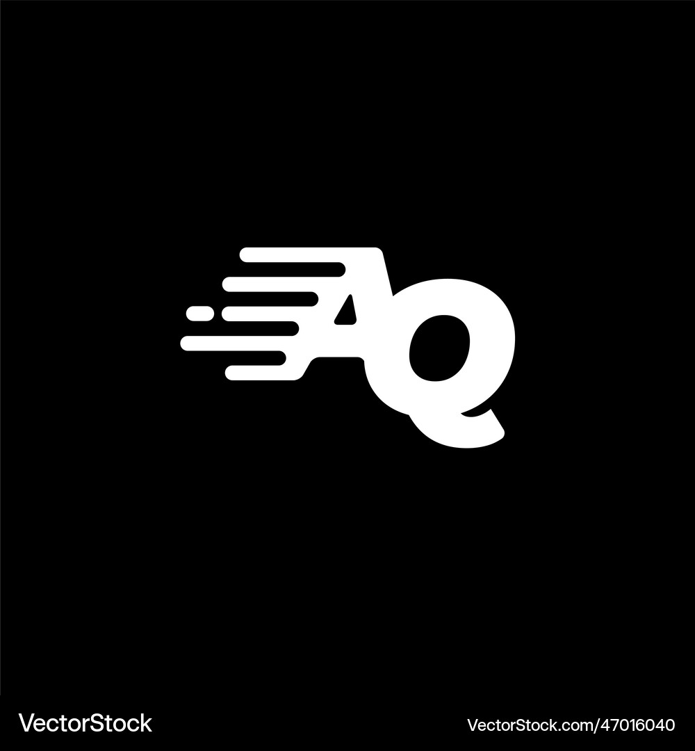 Letter aq fast speed technology modern logo design
