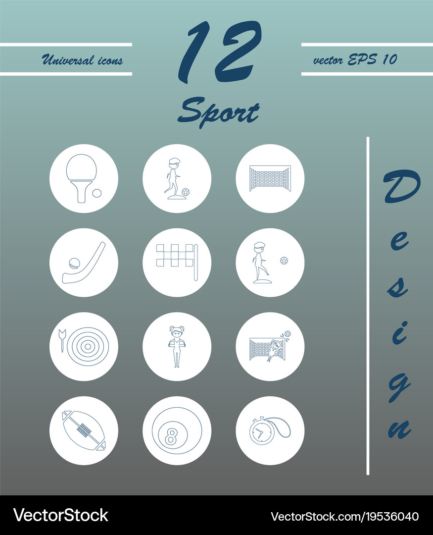 Minimalistic thin line sports sharp icons Vector Image