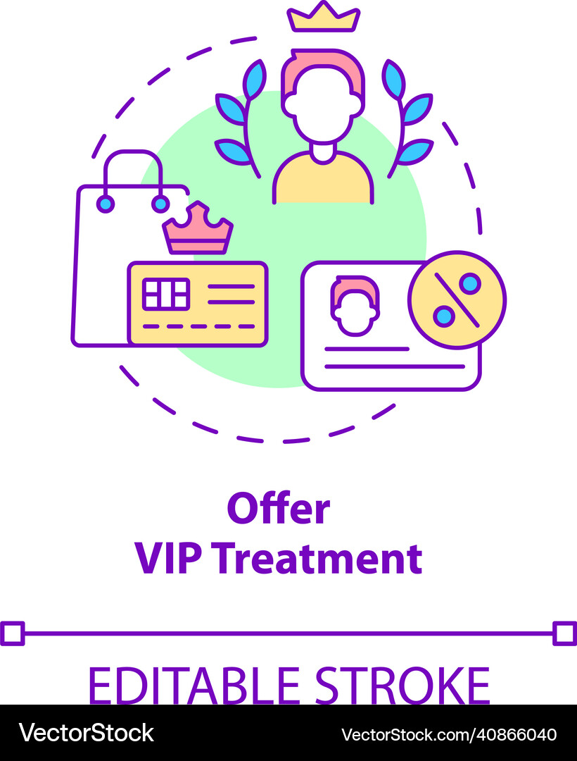 Offer vip treatment concept icon Royalty Free Vector Image