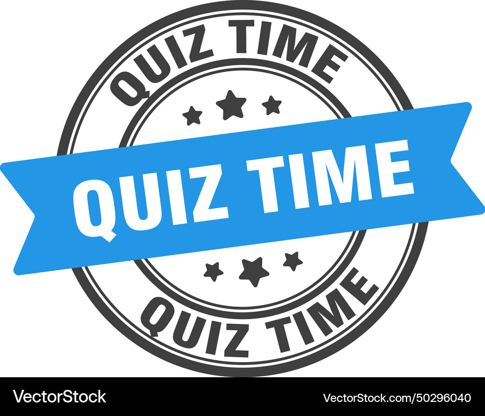 Quiz time stamp label on transparent Royalty Free Vector