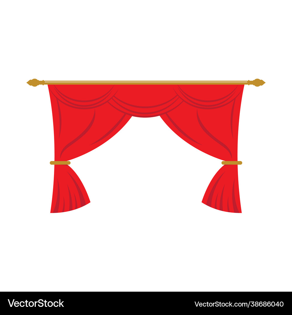 Red curtain cornice decor domestic fabric interior