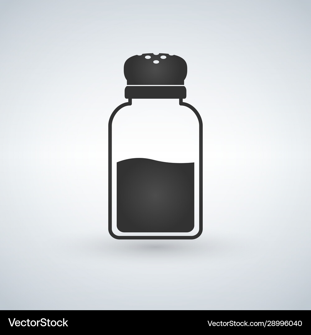 Salt shaker icon in flat style isolated on white Vector Image