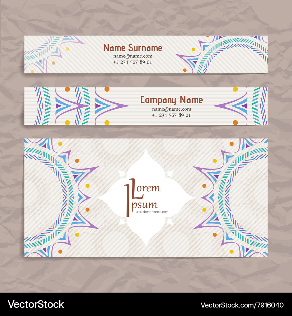 Set design templates business card Royalty Free Vector Image