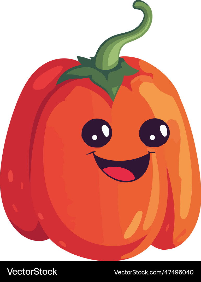 Smiling pepper mascot fresh icon Royalty Free Vector Image
