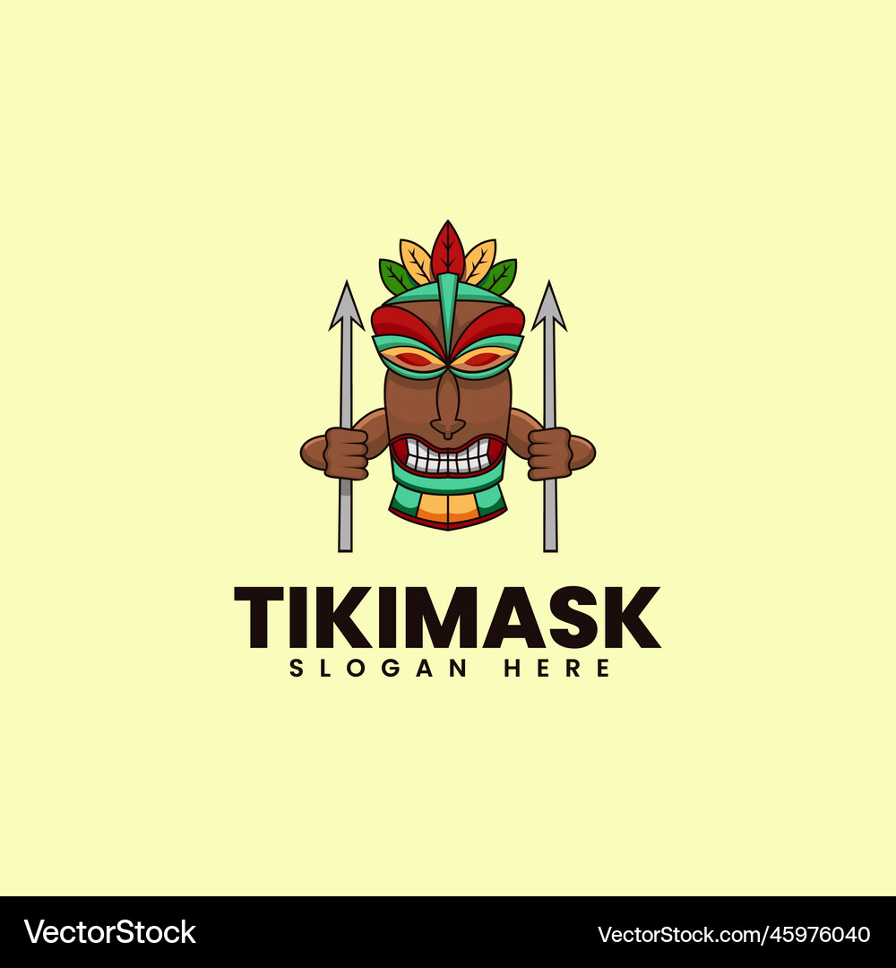 Tiki Mask Mascot Logo Royalty Free Vector Image