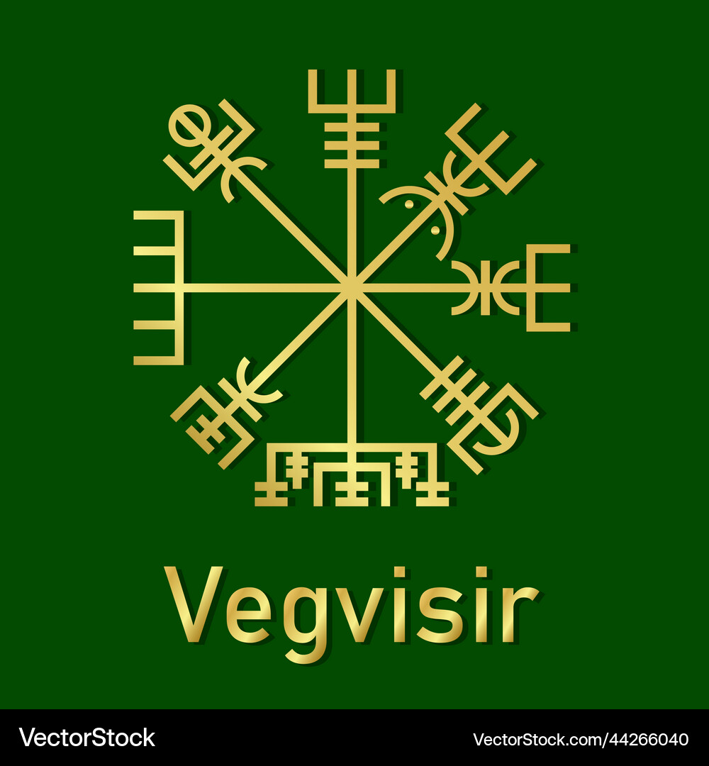 Vegvisir icon runic compass sign isolated Vector Image