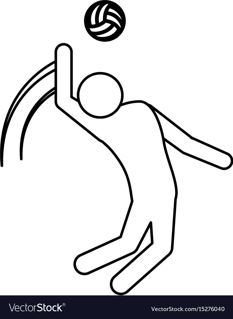 Volleyball player pictograph Royalty Free Vector Image