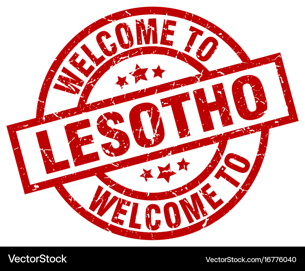 Welcome to lesotho red stamp Royalty Free Vector Image