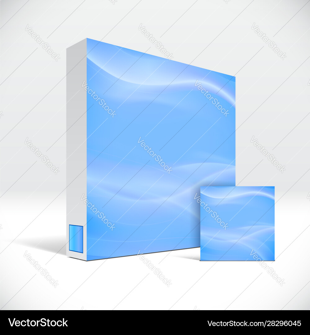 3d identity box with abstract sky blue lines cover