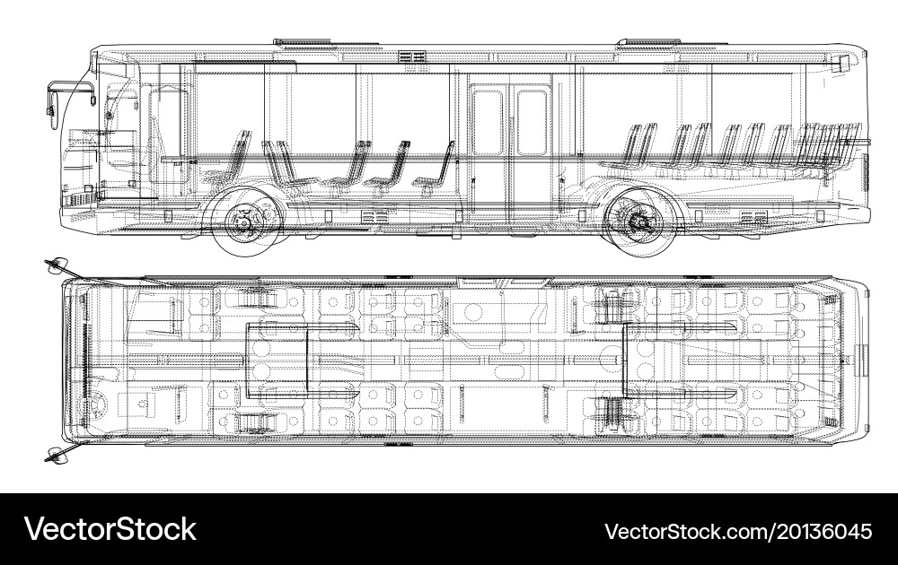 Concept city bus rendering of 3d Royalty Free Vector Image