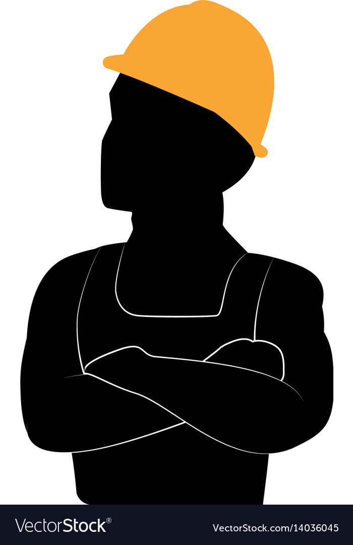 Construction worker profile Royalty Free Vector Image