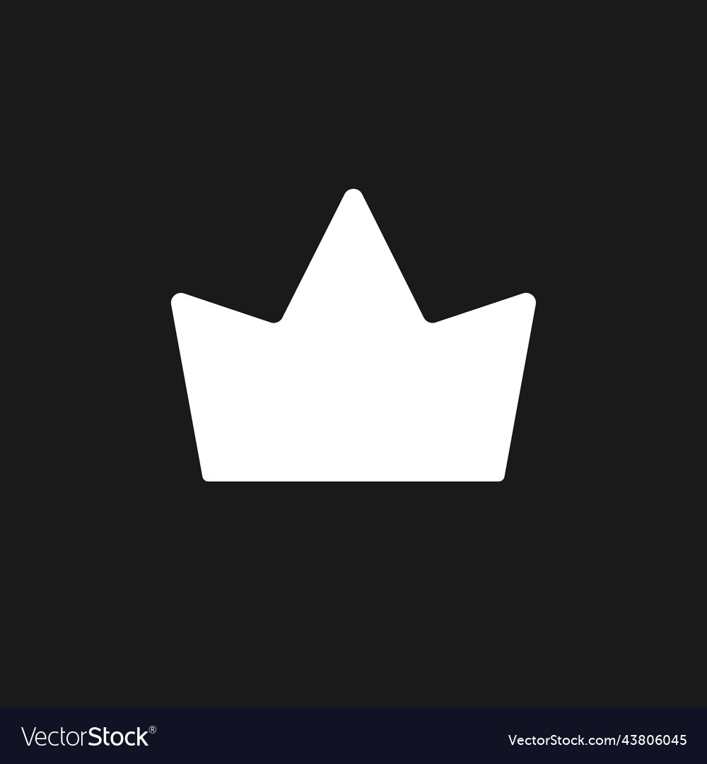 Crown dark mode glyph ui icon Royalty Free Vector Image