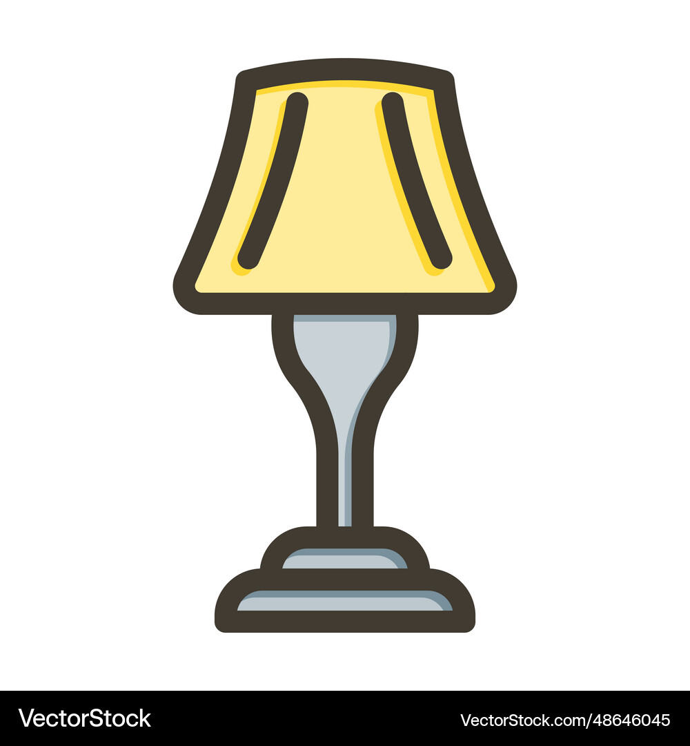 Lamp thick line filled colors for personal Vector Image