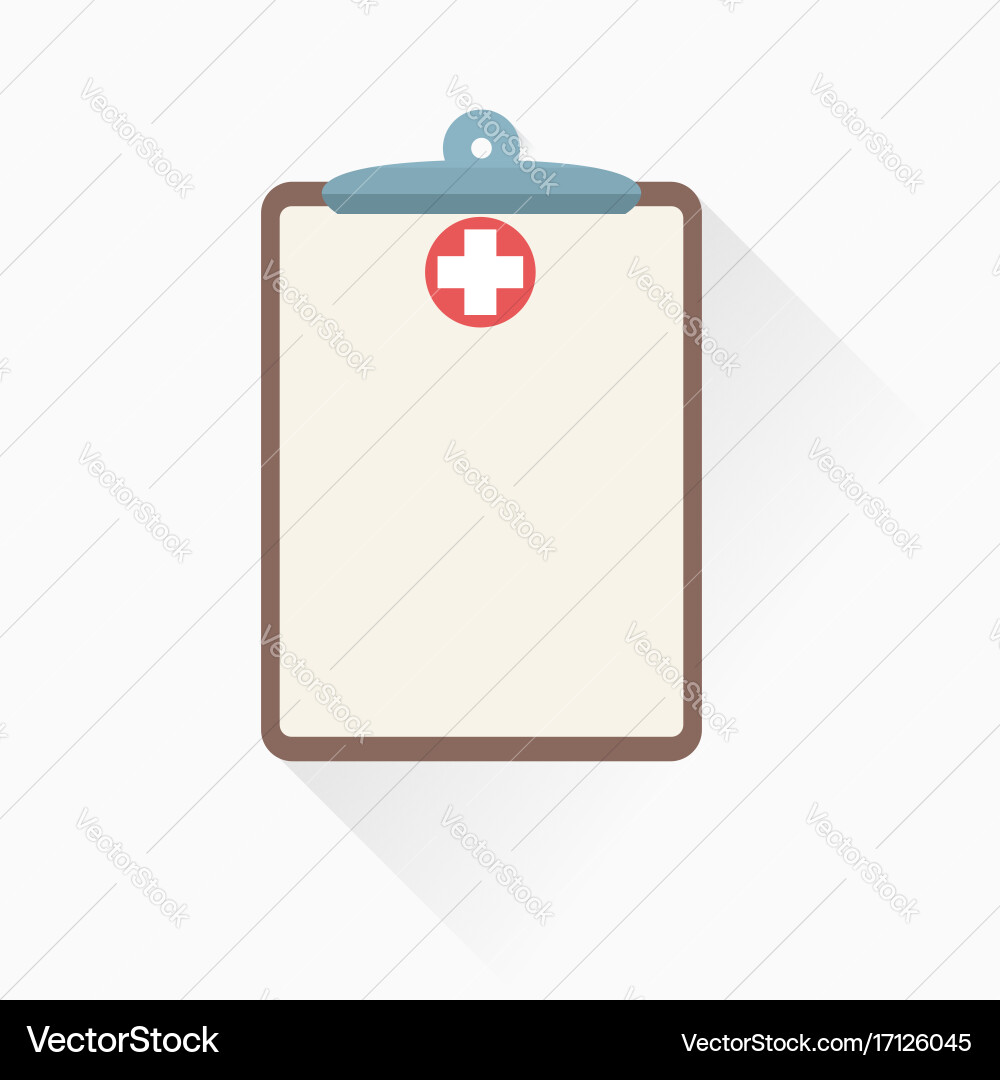 Medical clipboard icon with shadow Royalty Free Vector Image