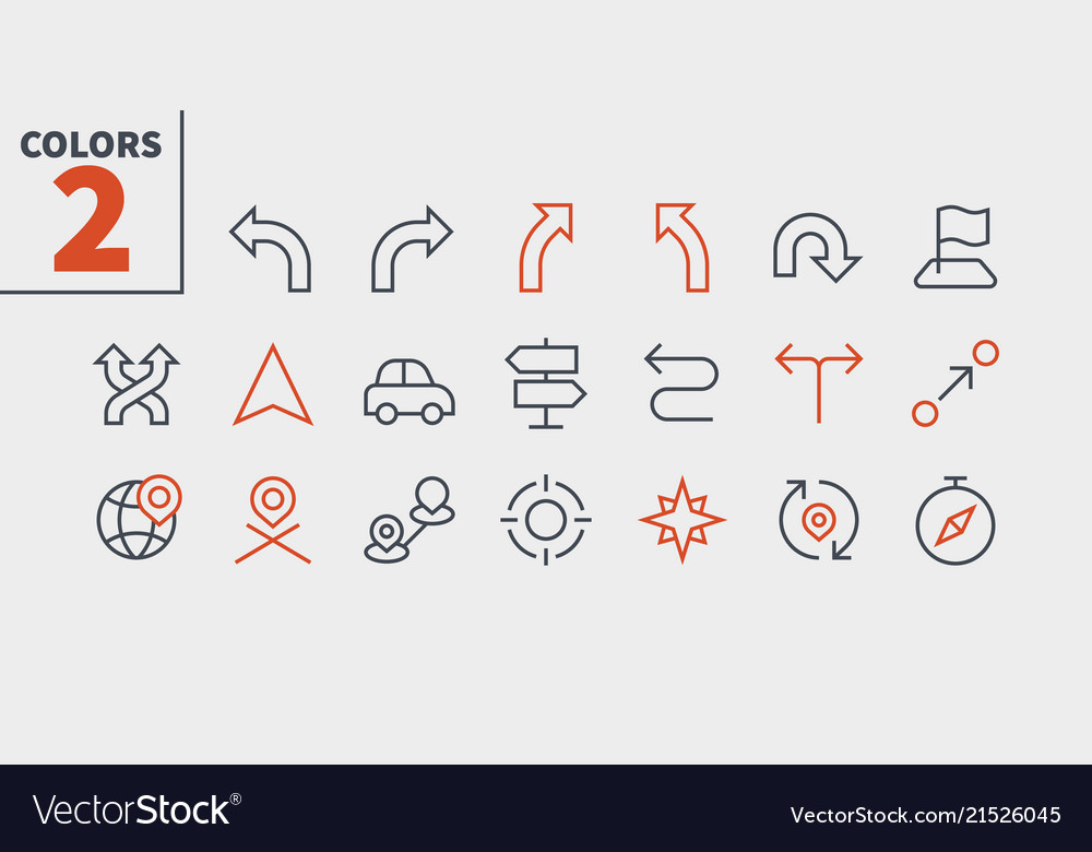 Navigation ui pixel perfect well-crafted Vector Image