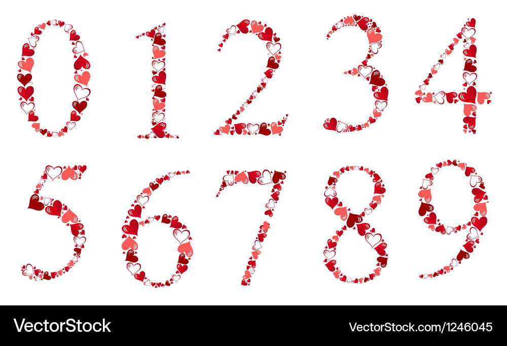 Number of hearts Royalty Free Vector Image - VectorStock