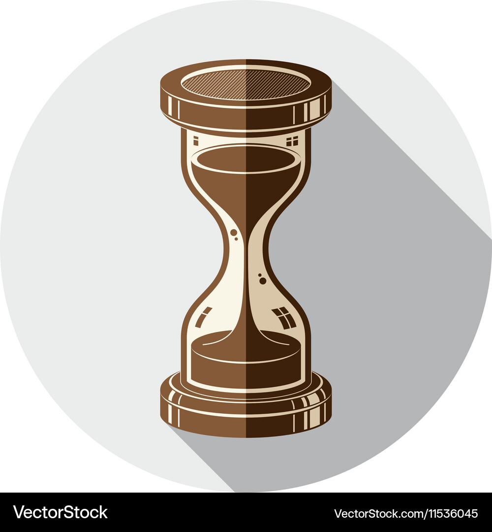 Old-fashioned simple 3d hourglass time management Vector Image