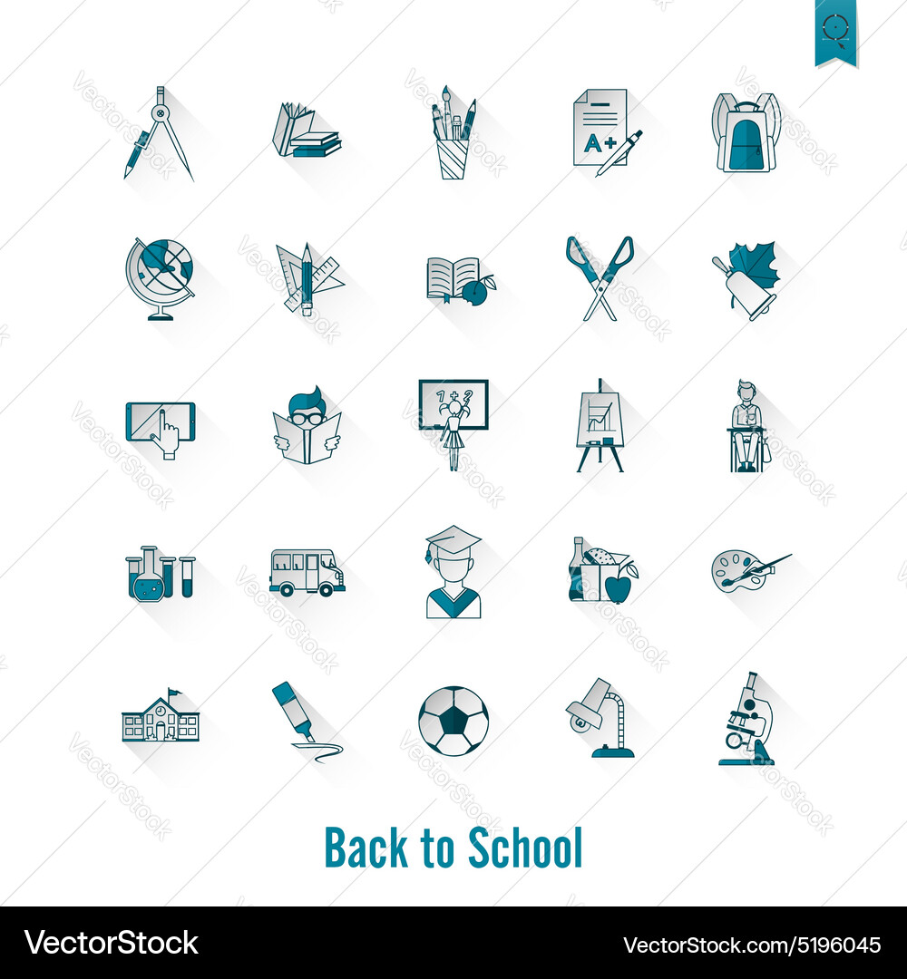 School and education icons Royalty Free Vector Image