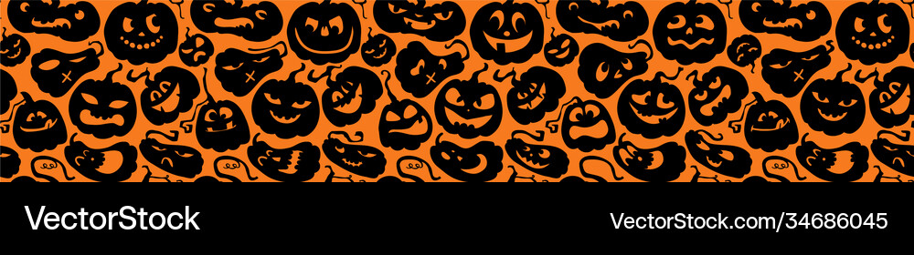 Seamless horizontal halloween banner happy Vector Image