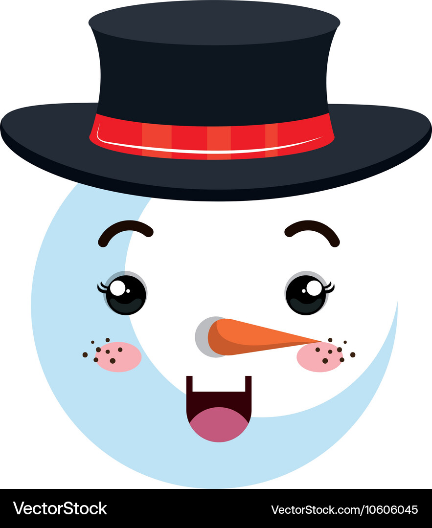 Snowman happy face cartoon Royalty Free Vector Image