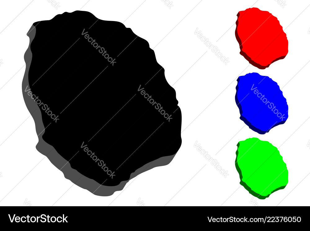 3d map of nevis Royalty Free Vector Image - VectorStock