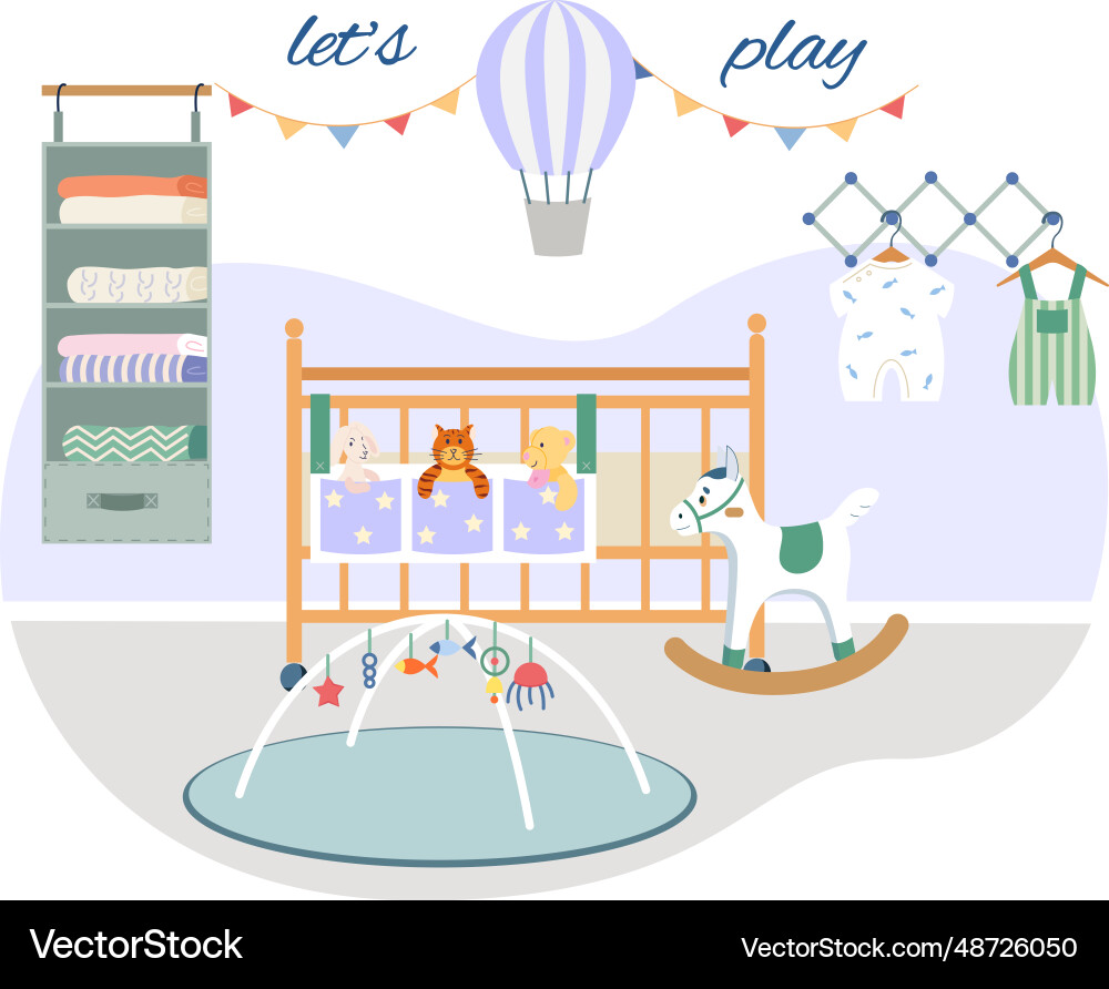 Baby room interior concept Royalty Free Vector Image