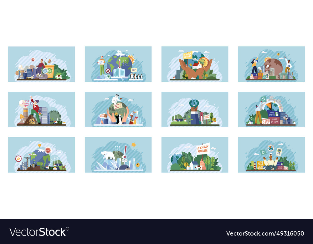 Climate change save the planet Royalty Free Vector Image