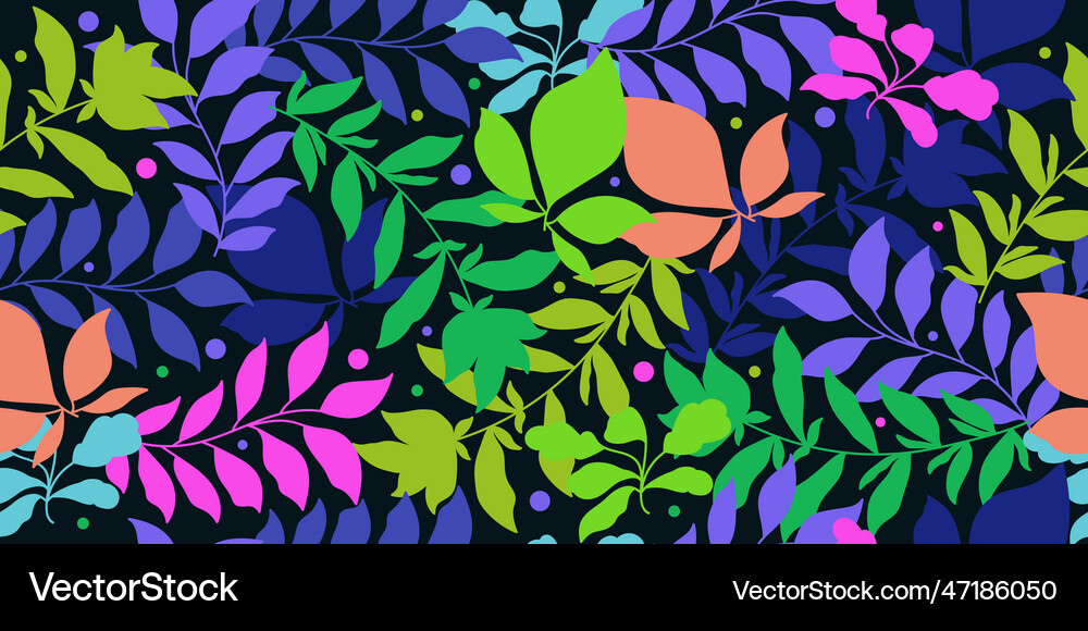 Colorful tropical floral pattern Royalty Free Vector Image