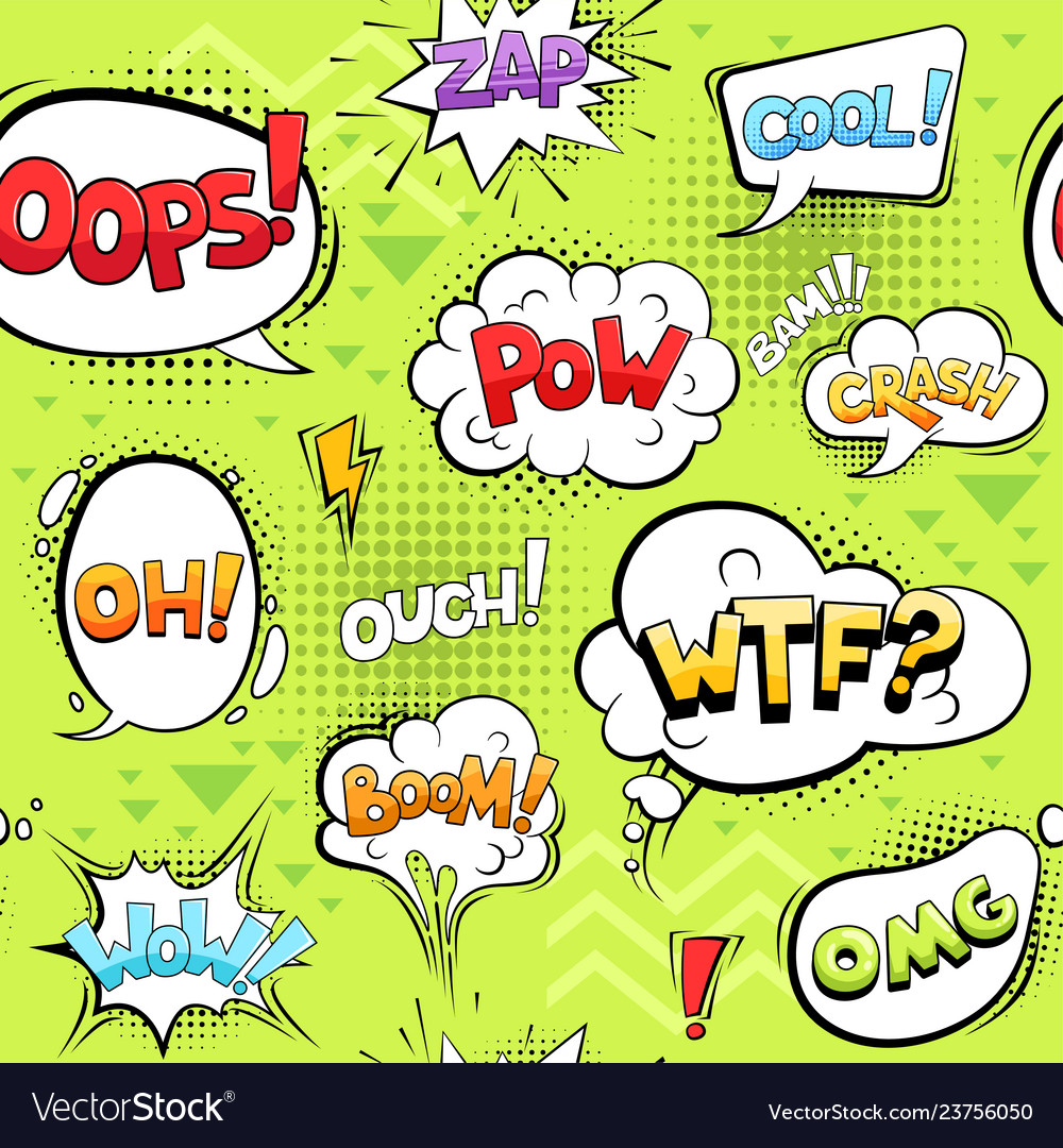Comic bubbles seamless cartoon explode circle Vector Image