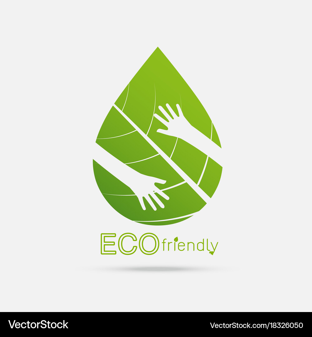 Eco friendly hands hug concept green Royalty Free Vector