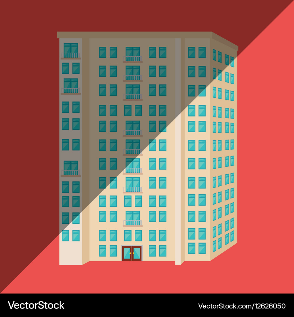 Exterior cute building icon Royalty Free Vector Image