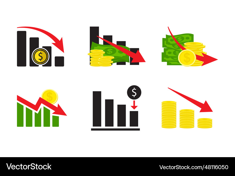 Financial crisis cost reduction Royalty Free Vector Image