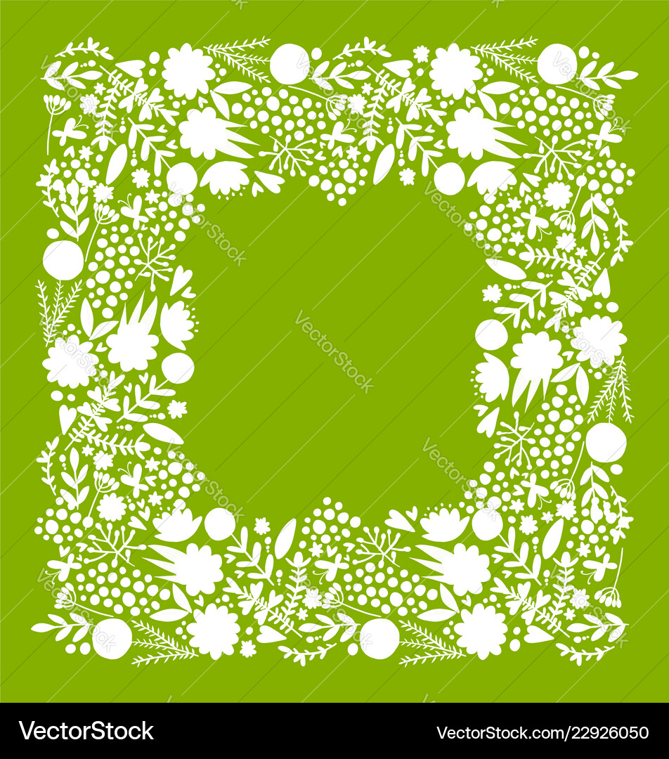 Floral frame sketch for your design Royalty Free Vector