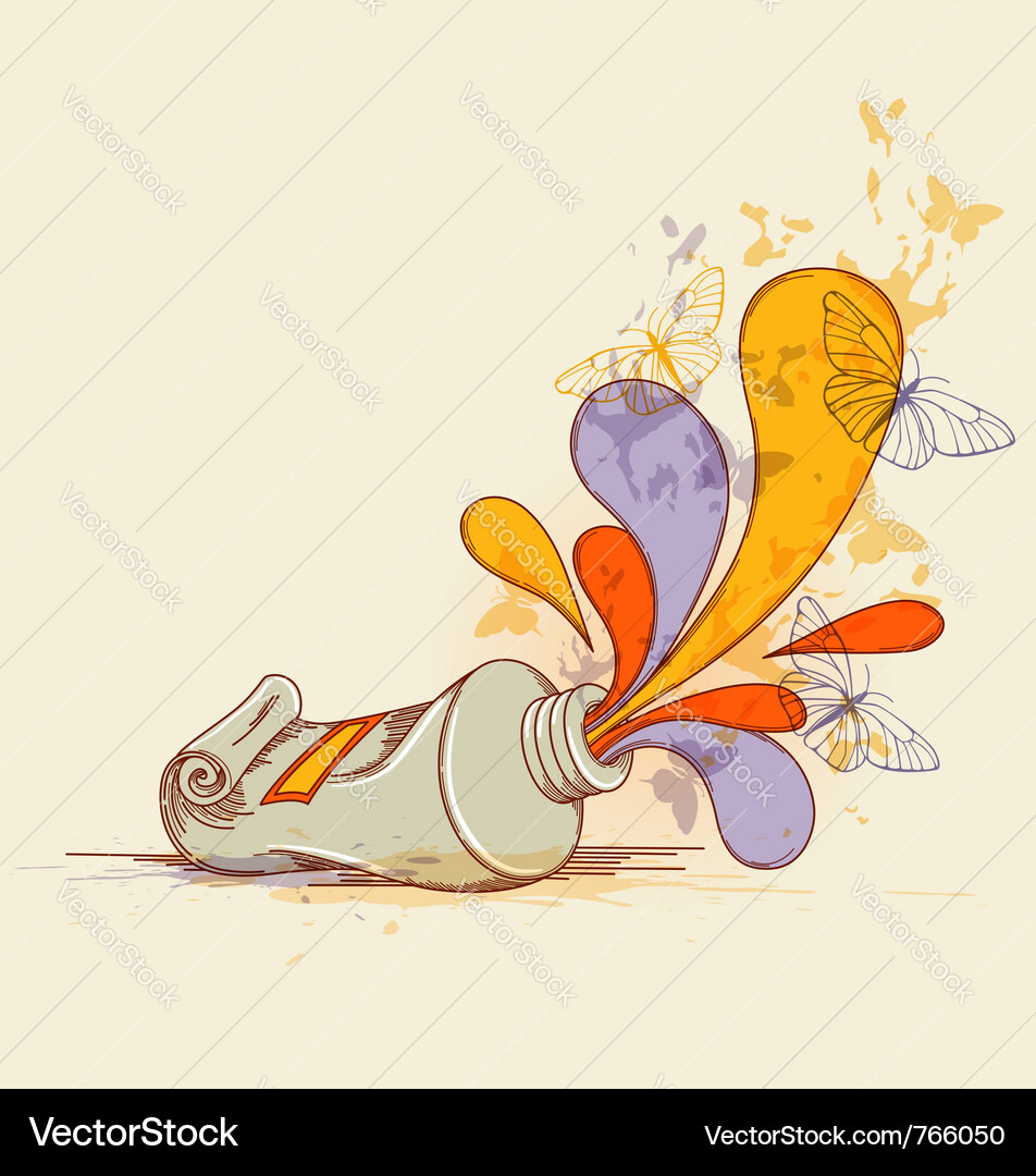Hand drawn tube paint Royalty Free Vector Image