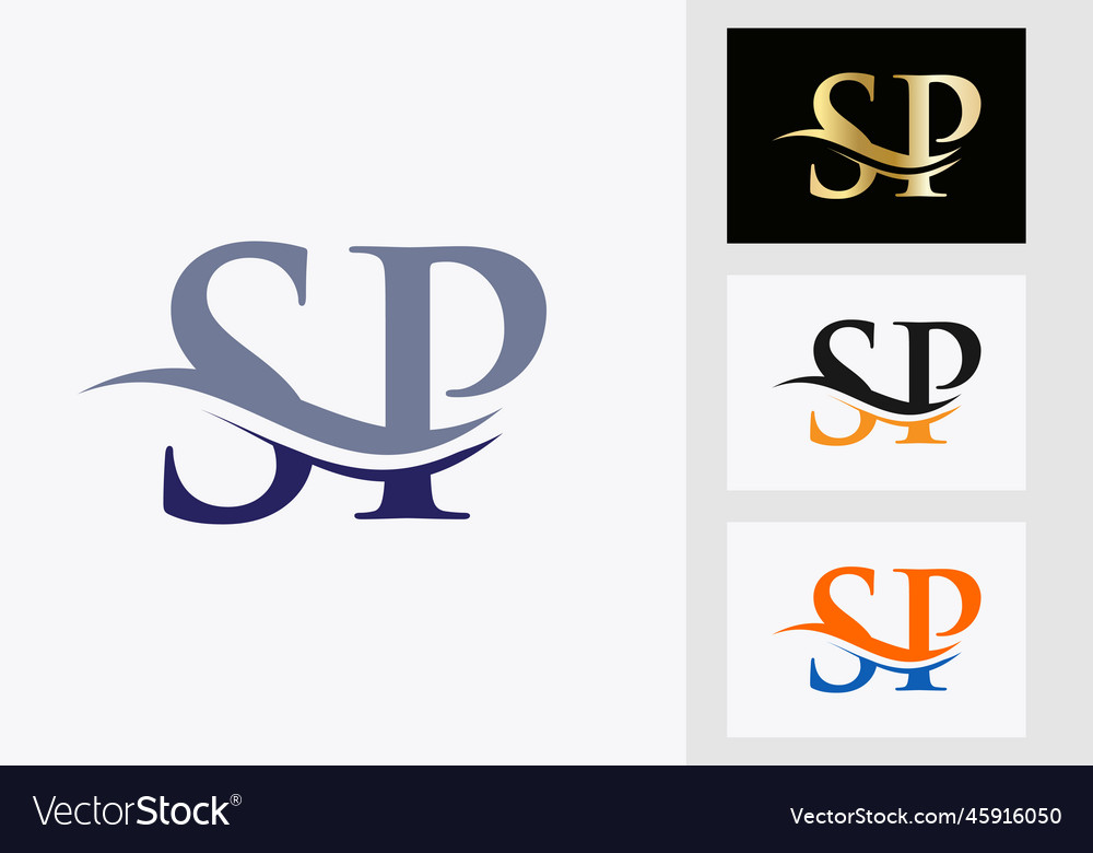 Initial monogram letter sp logo design sp Vector Image Initial monogram letter sp logo design sp Vector Image
