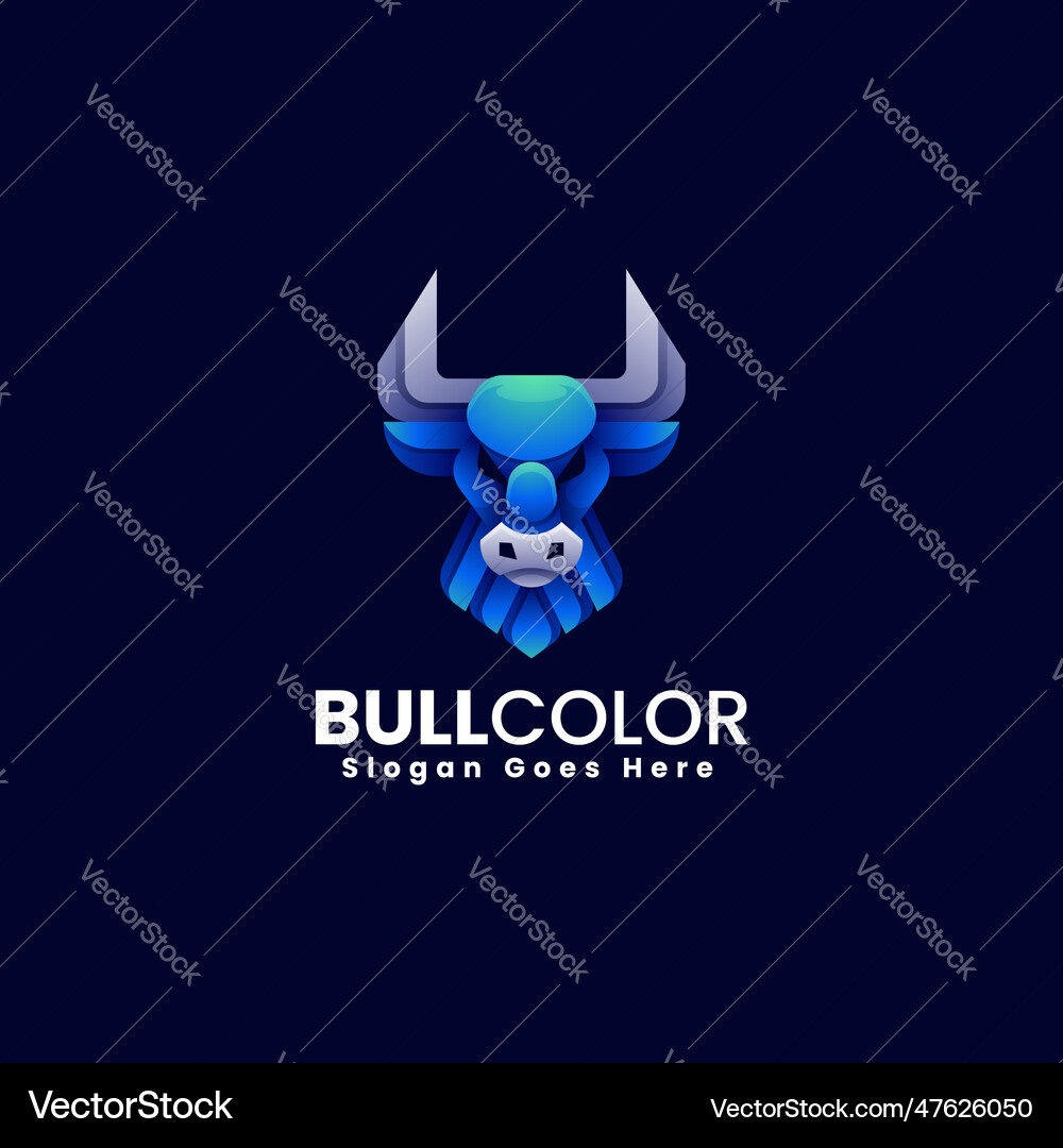 Logo bull gradient colorful style Royalty Free Vector Image