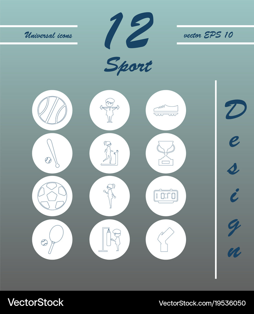 Minimalistic thin line sports sharp icons Vector Image