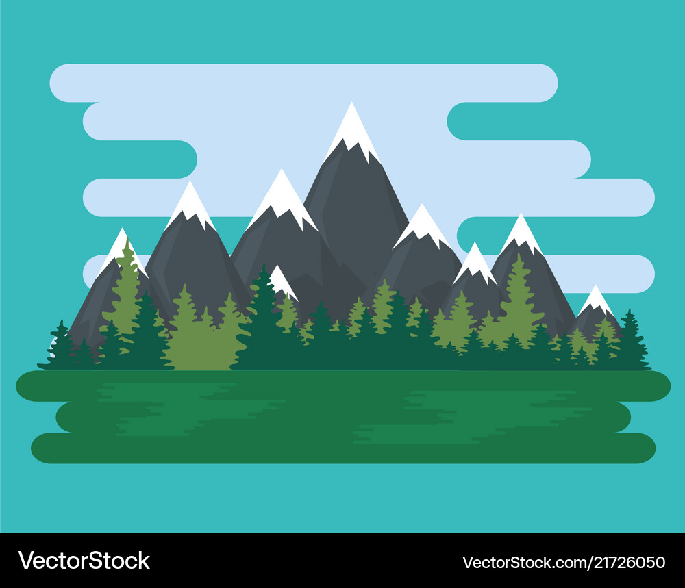 Natural landscape scene icon Royalty Free Vector Image