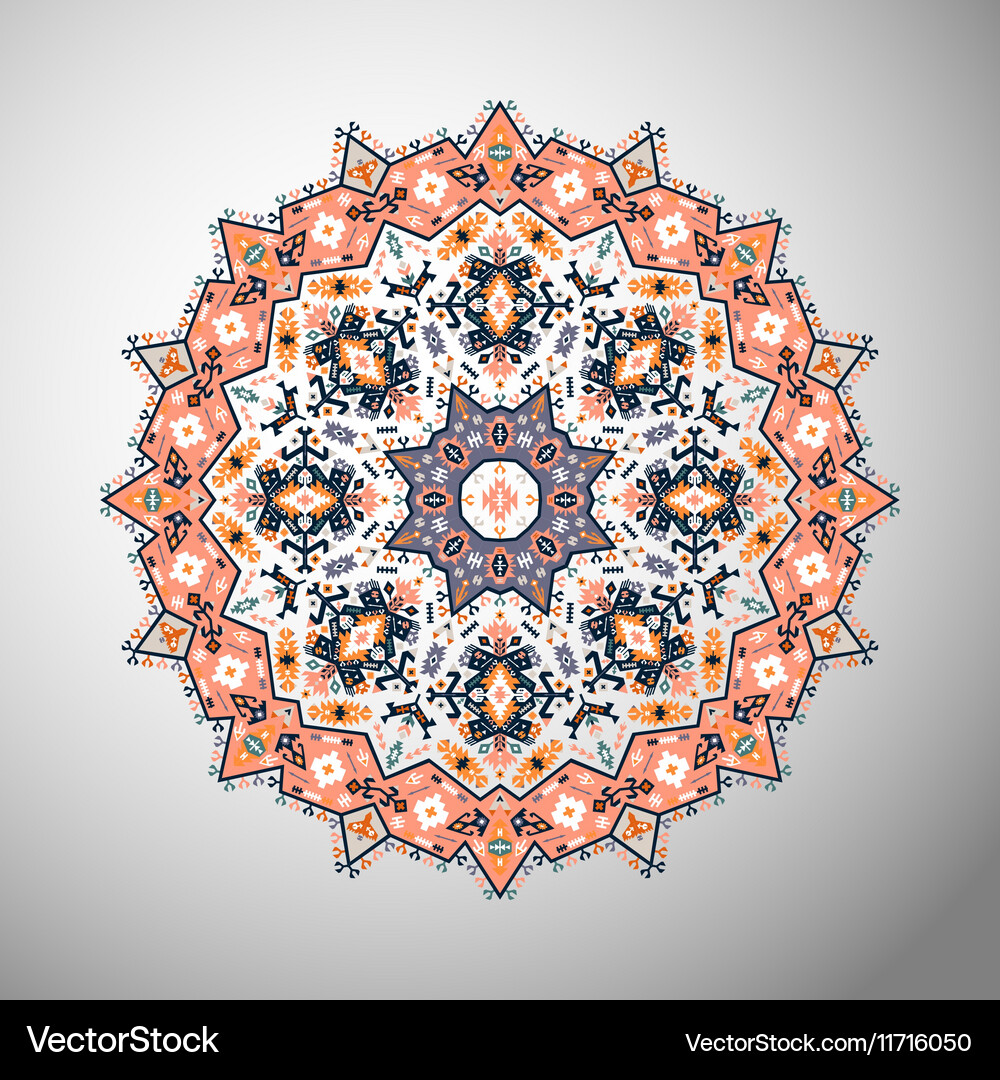 Ornamental round colorful geometric pattern Vector Image