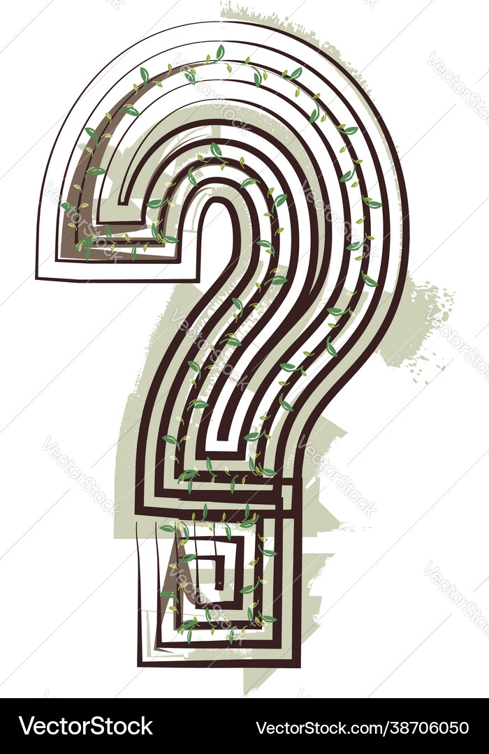 Question mark symbol eco logo icon design Vector Image