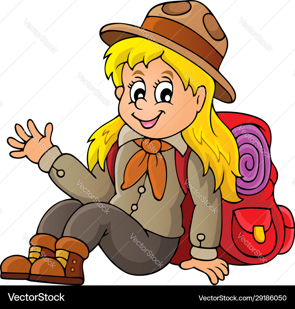 Scout girl theme image 1 Royalty Free Vector Image