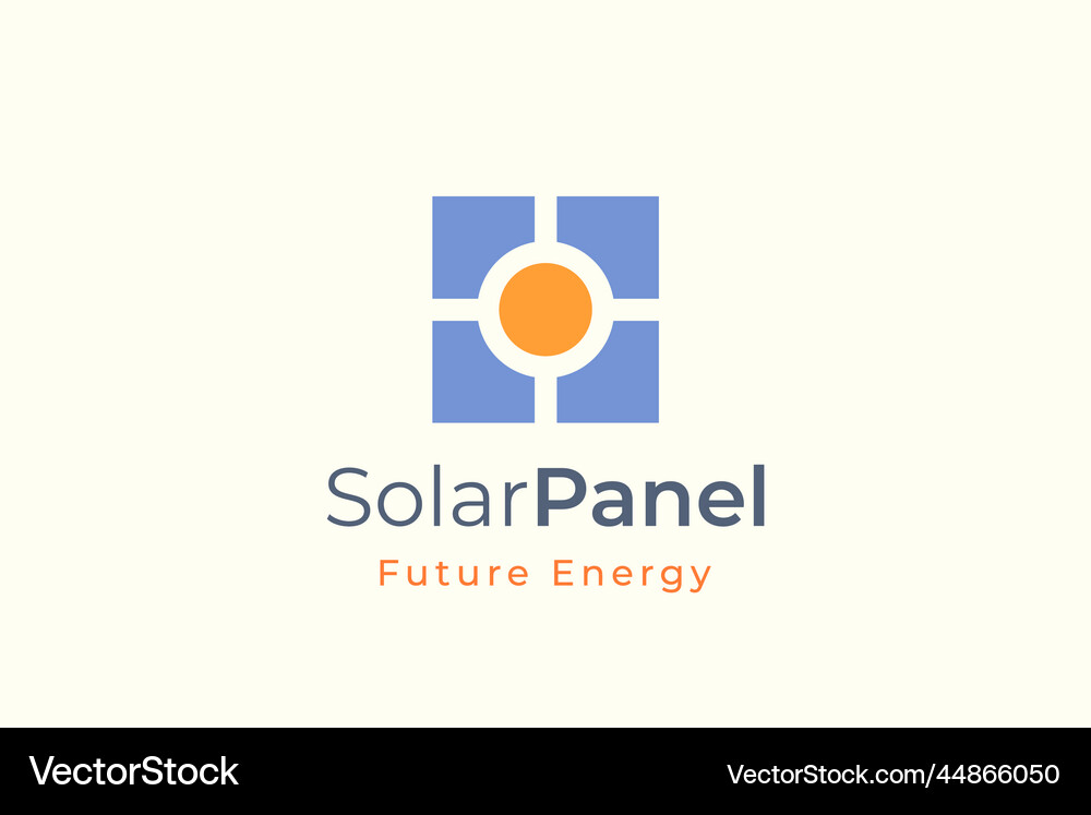 Solar panel energy logo with simple and modern Vector Image