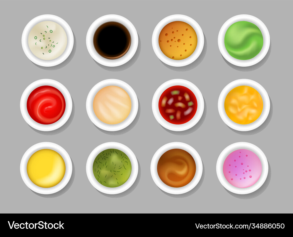 Tasty dip sauces Royalty Free Vector Image - VectorStock