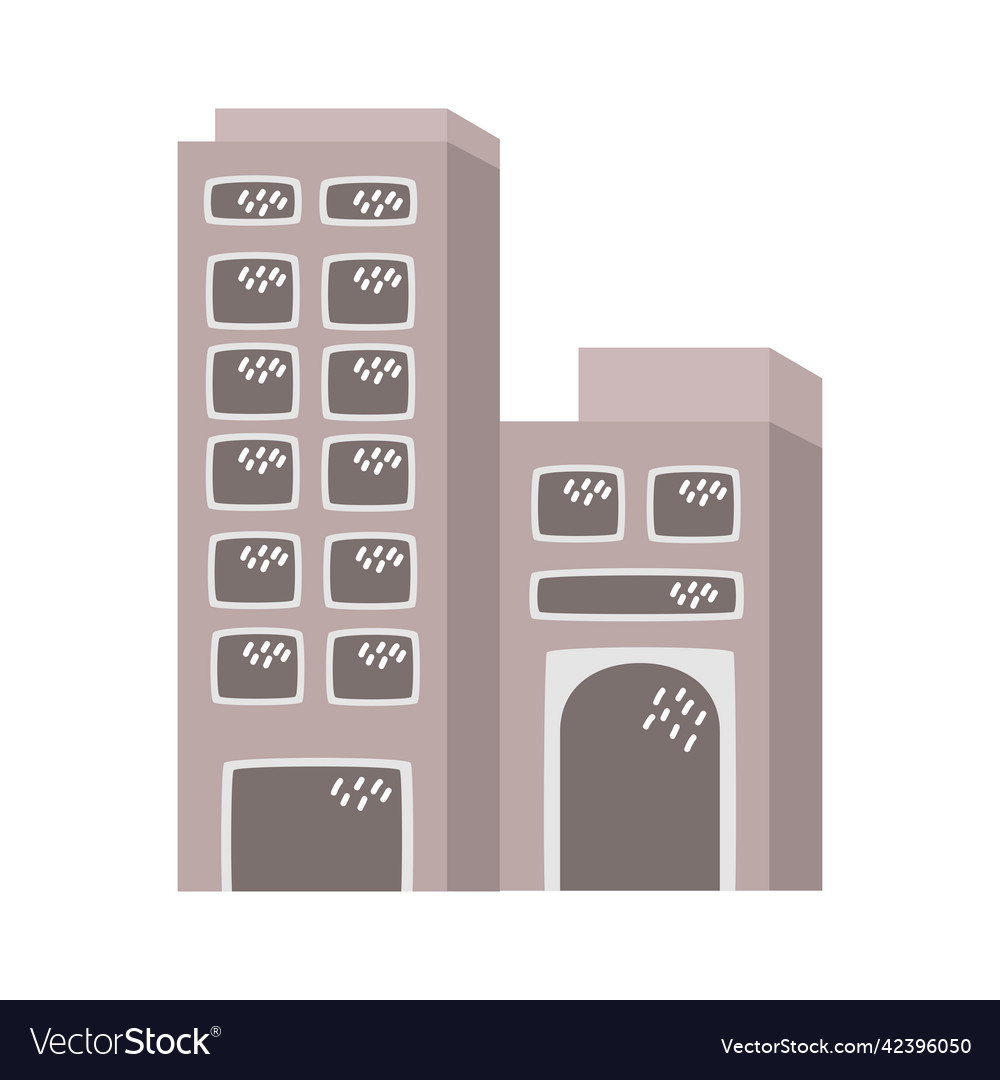 Two city urban buildings Royalty Free Vector Image