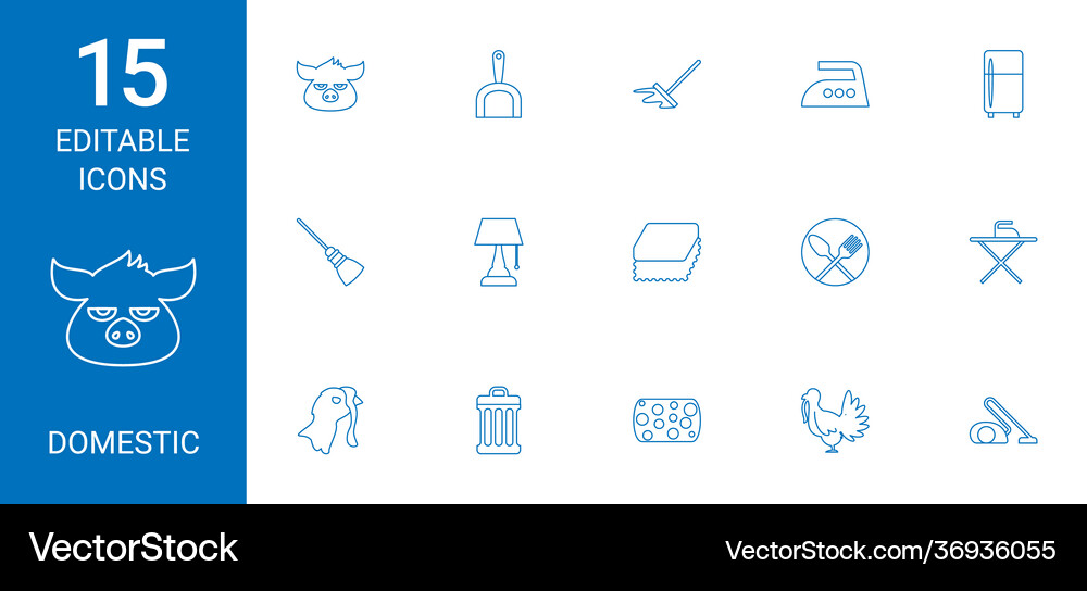 15 domestic icons Royalty Free Vector Image - VectorStock