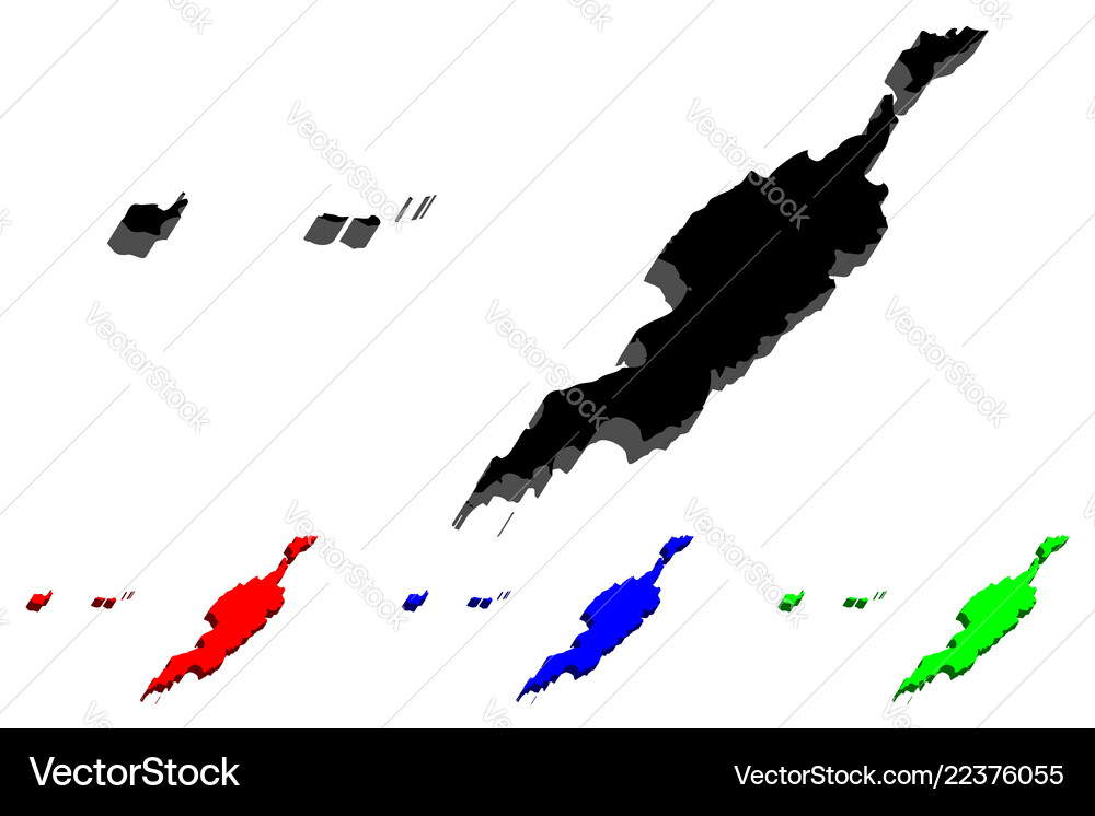 3d map of anguilla Royalty Free Vector Image - VectorStock