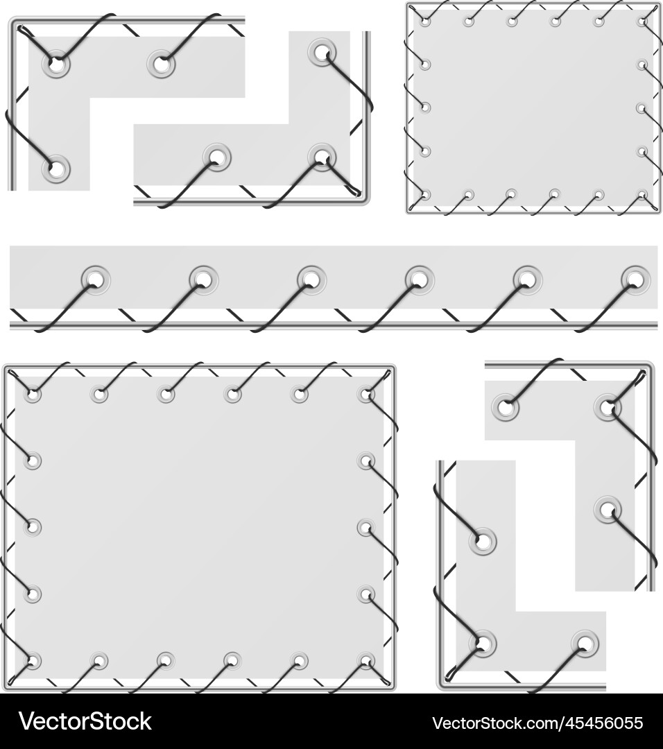 Banner cord stretched on frame border and corner Vector Image